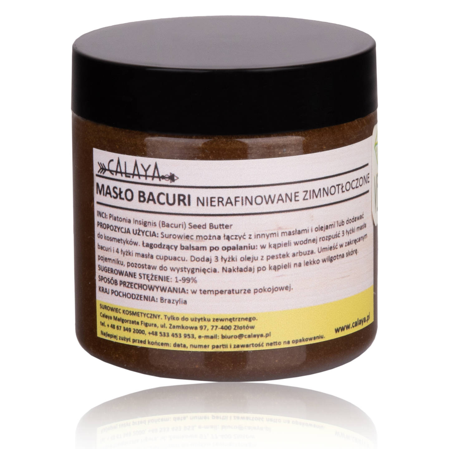 CALAYA BACURI - zimnotłoczone masło do włosów niskoporowatych